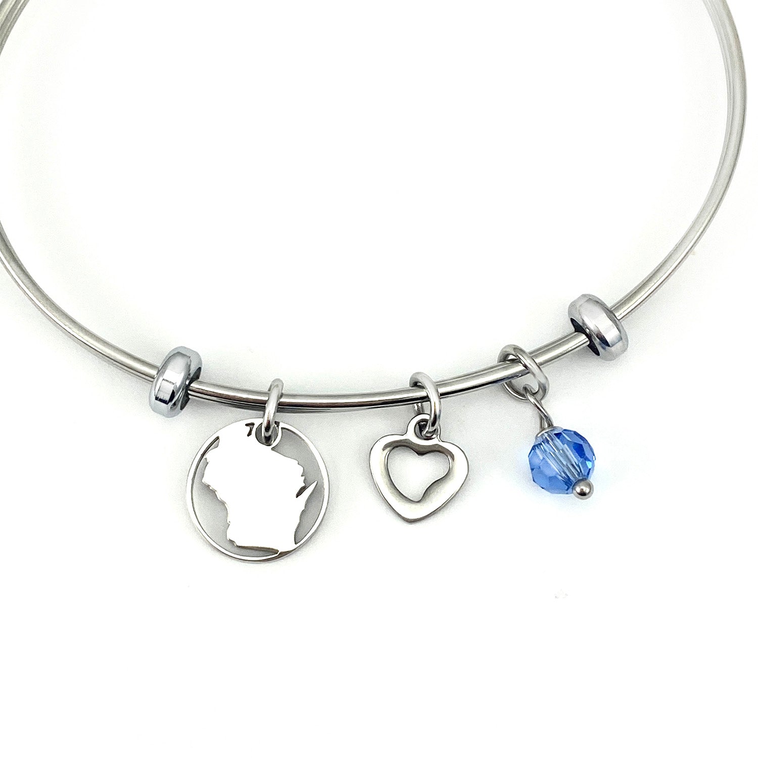 Wisconsin Charmed Cuff Bracelet circle outline style – Be Inspired UP