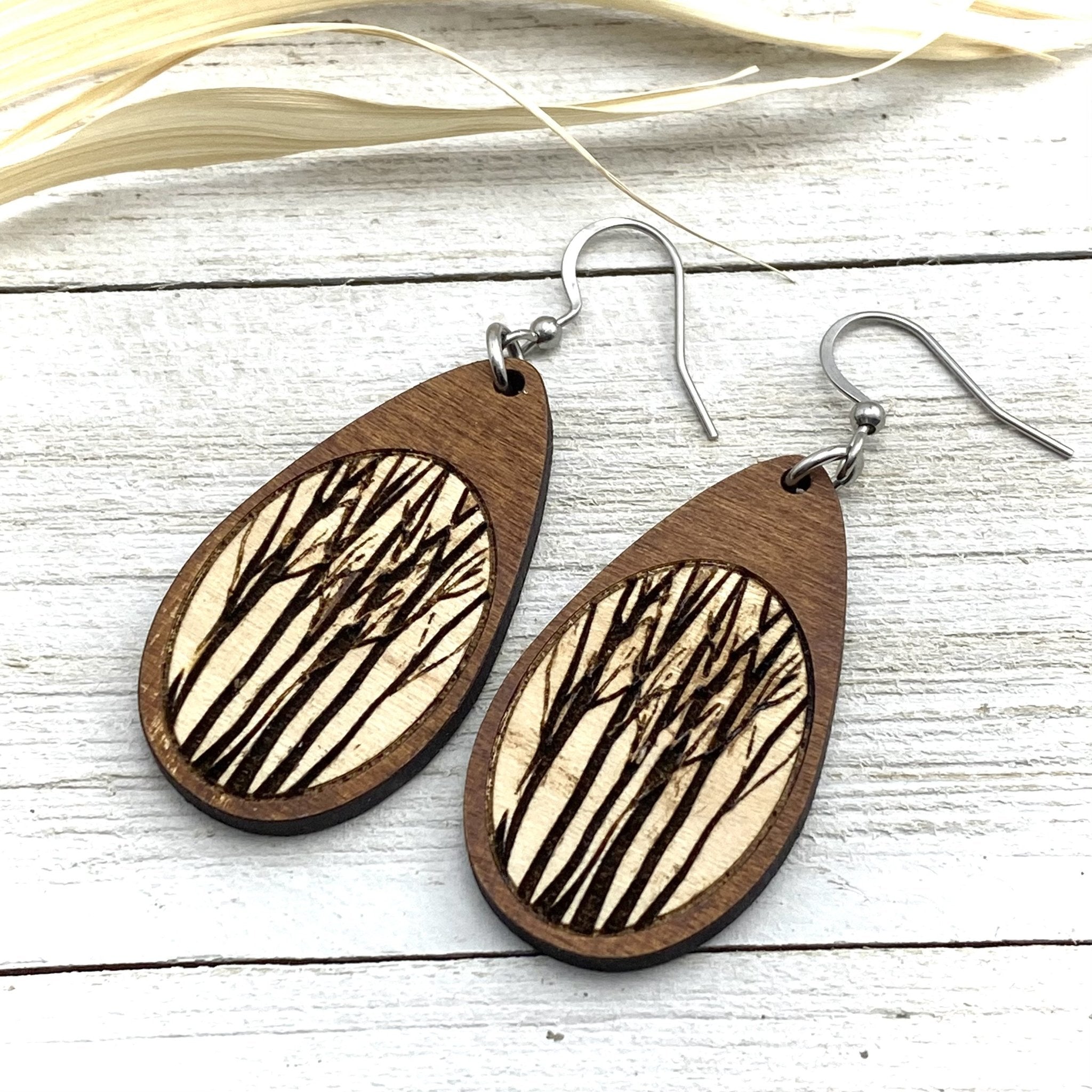 Trees Wilderness Teardrop Earrings – Be Inspired UP